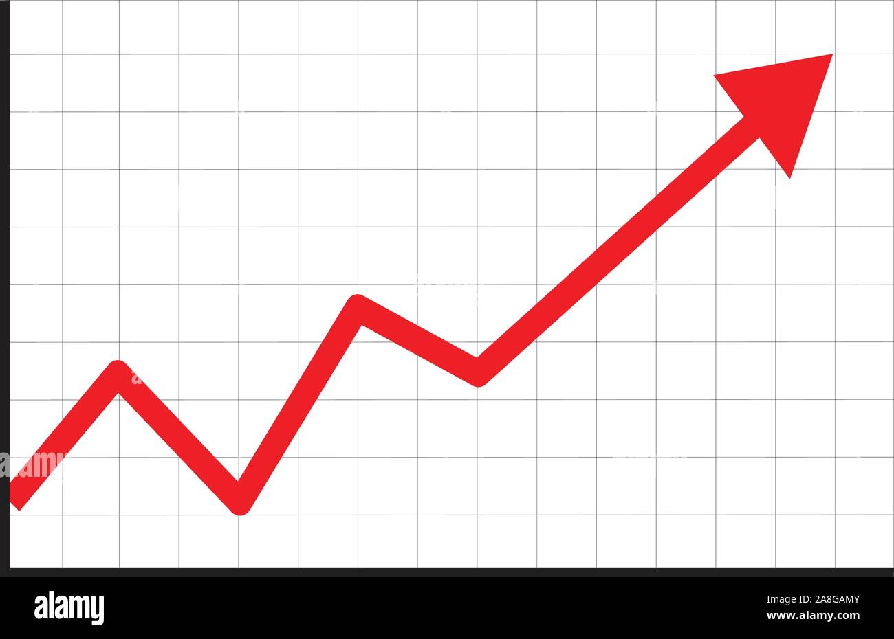 trend up graph icon in trendy isolated on white background. flat style ...