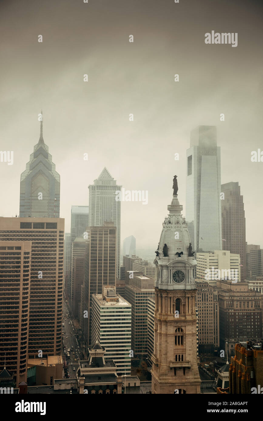 Philadelphia city rooftop view with urban skyscrapers Stock Photo - Alamy