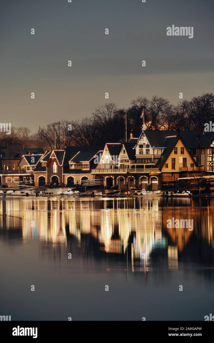 Boathouse Row in Philadelphia as the famous historical landmark Stock ...