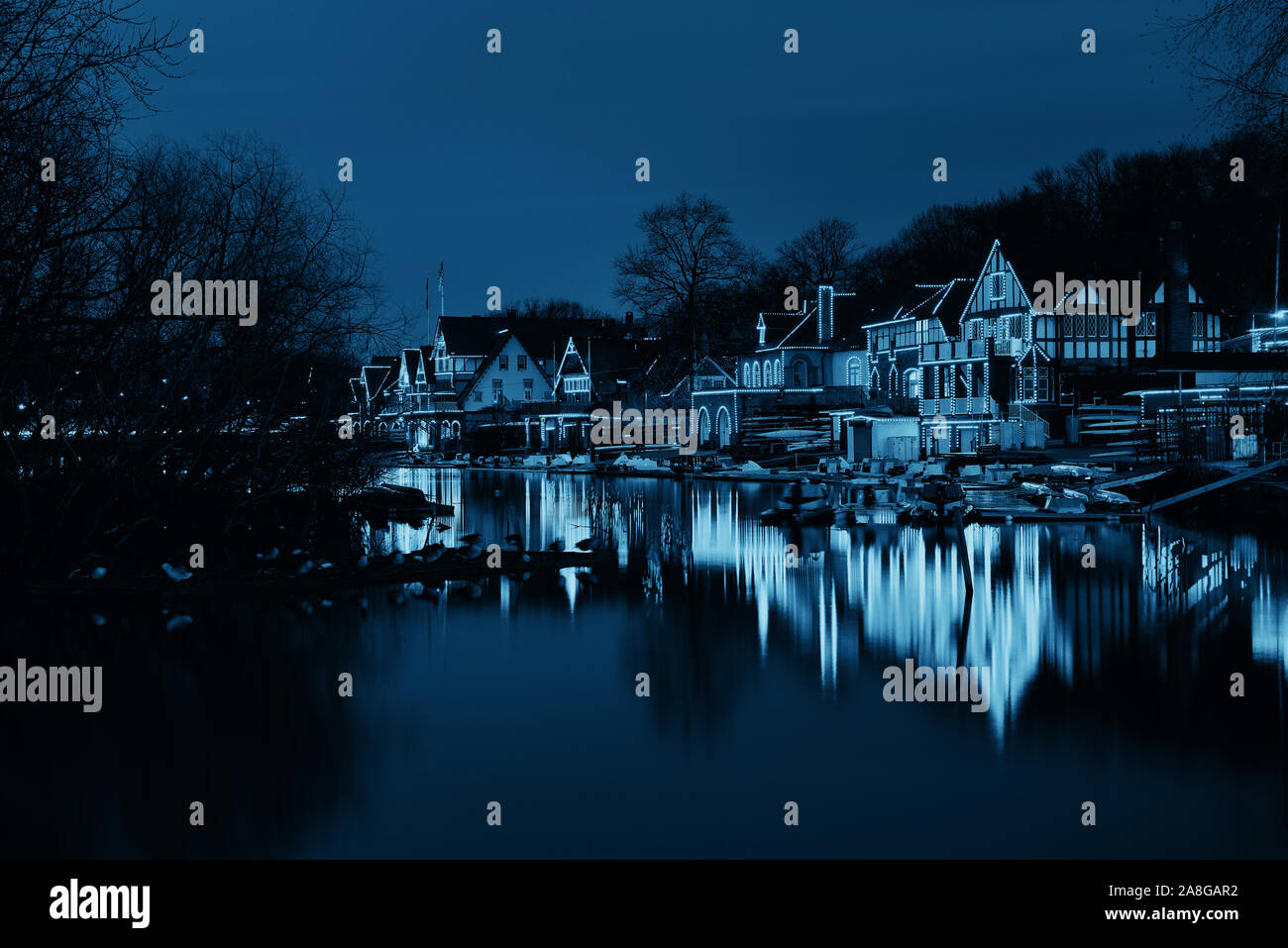 Boathouse Row in Philadelphia as the famous historical landmark Stock ...