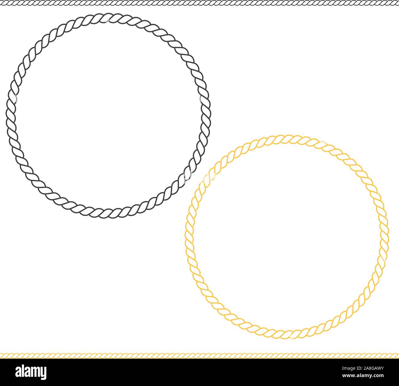 round marine icon on white background. flat style. rope frame icon for ...