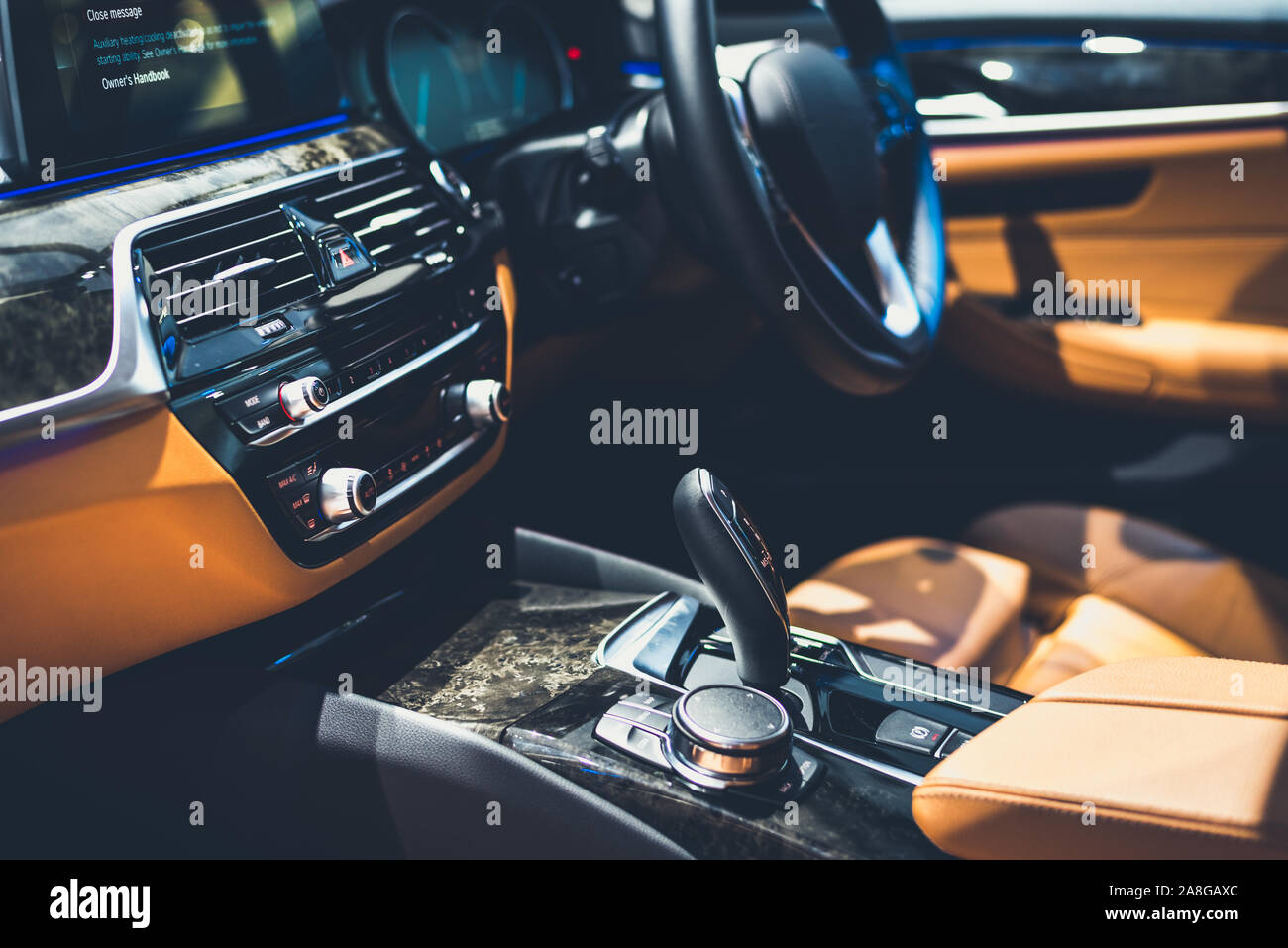 Automatic gear stick inside modern car for background Stock Photo - Alamy