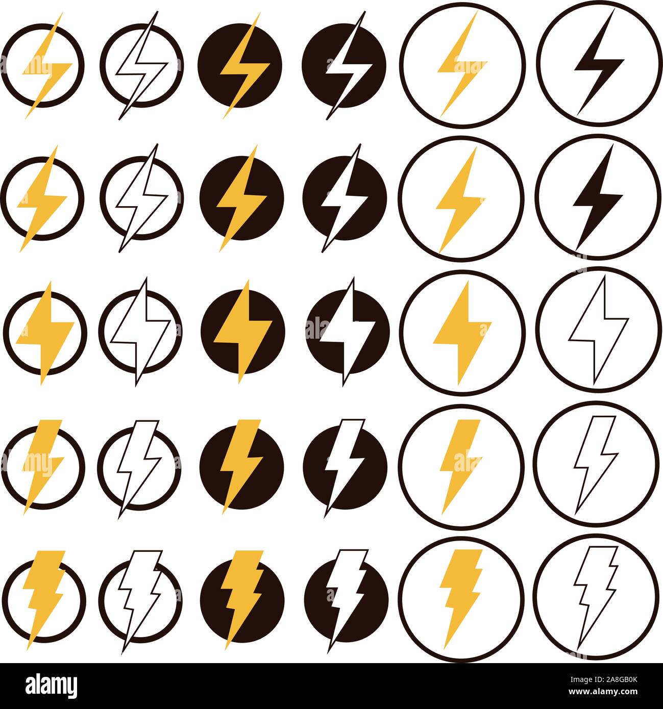 electric lightning icon on white background. flat style. Flash icon for ...