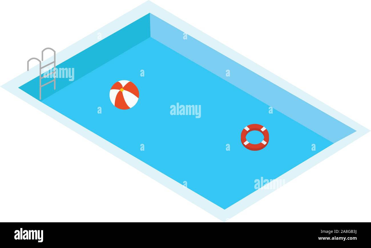 swimming pool on white background. flat style. hello summer. swimming ...