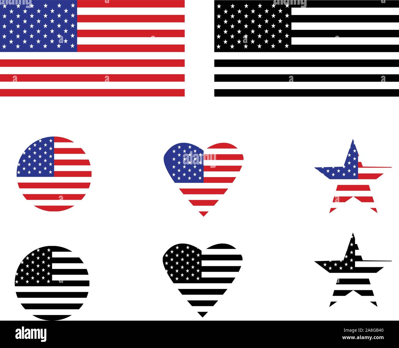 United States flag on white background. flat style. Flag of the United ...