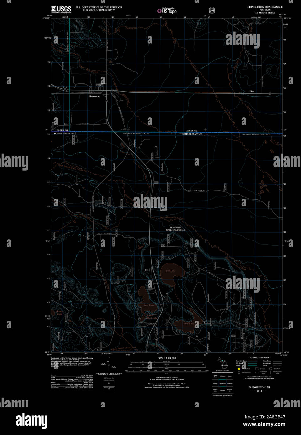 Shingleton michigan map hi-res stock photography and images - Alamy