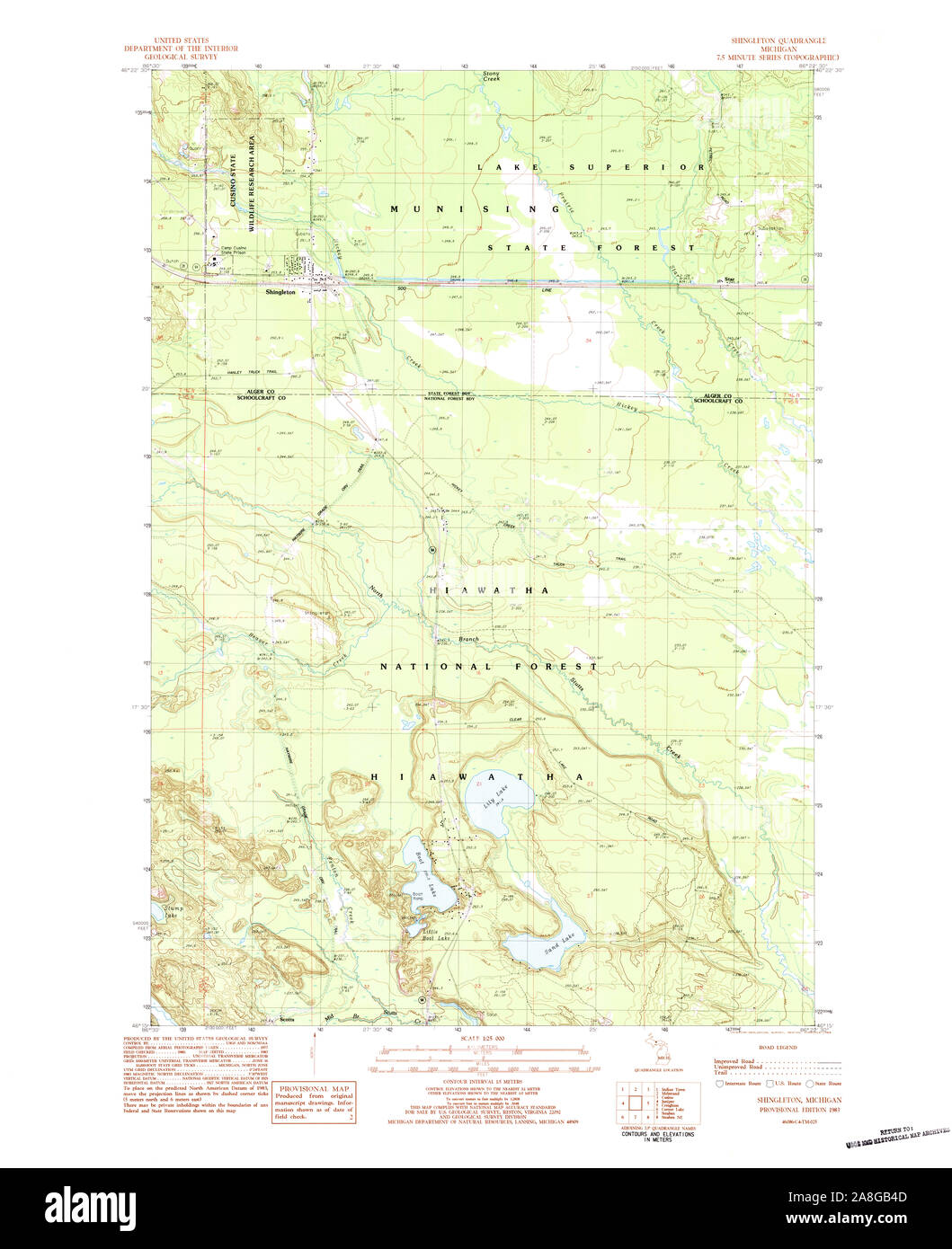 Shingleton michigan map hi-res stock photography and images - Alamy