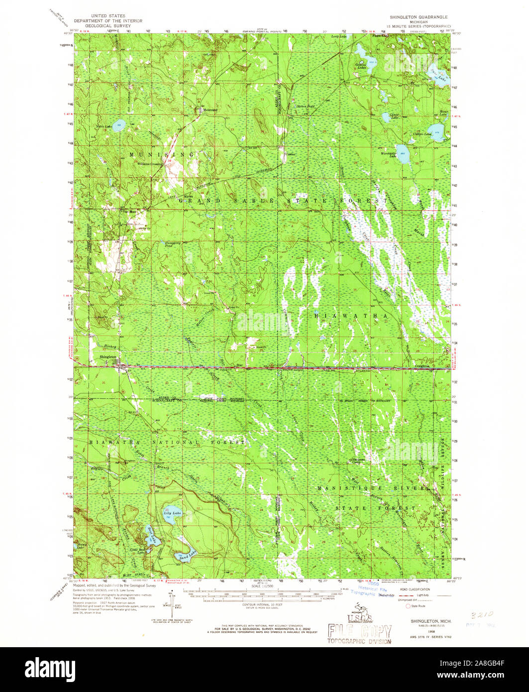 Shingleton michigan map hi-res stock photography and images - Alamy