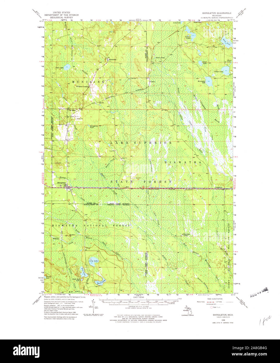 Shingleton michigan map hi-res stock photography and images - Alamy