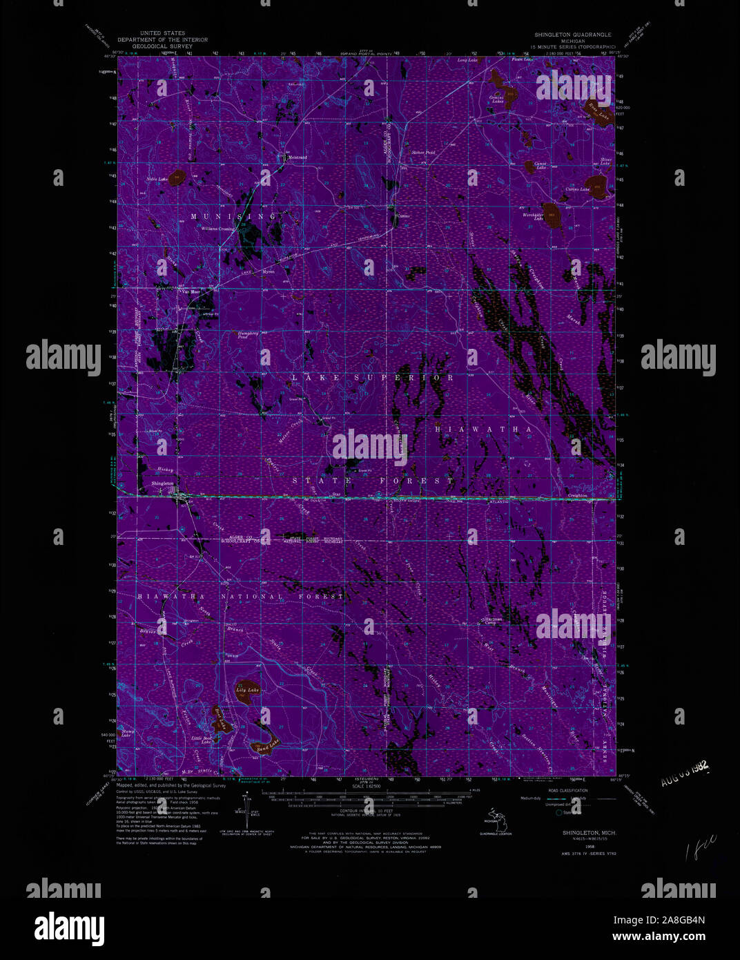 Shingleton michigan map hi-res stock photography and images - Alamy