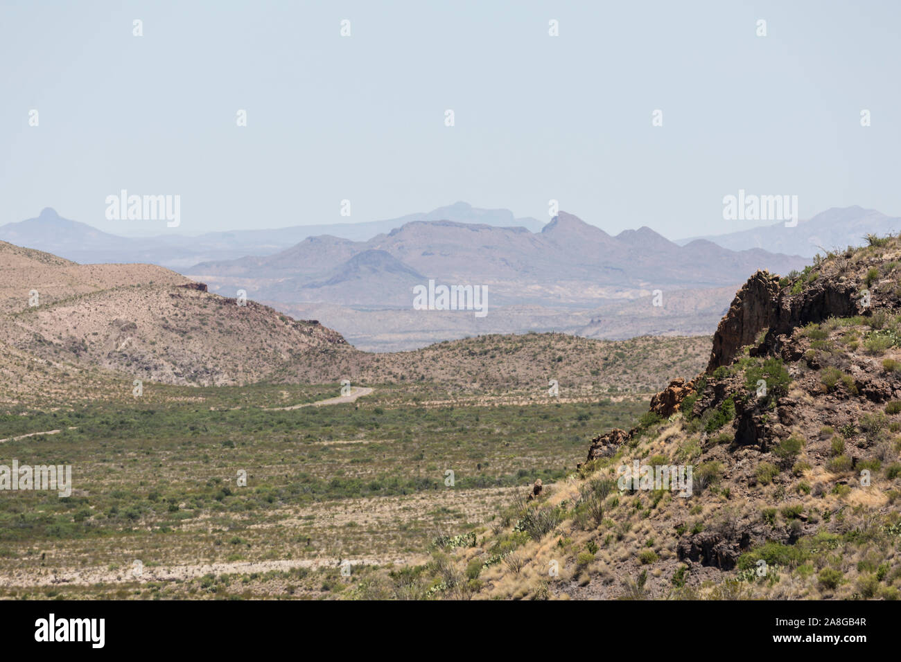 Desert landscape view during the day in Big Bend National Park (Texas ...