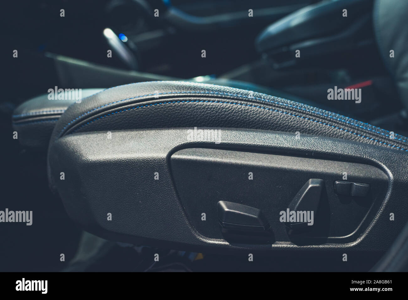 Car seat electronic switch for adjust position tone flims Stock Photo ...