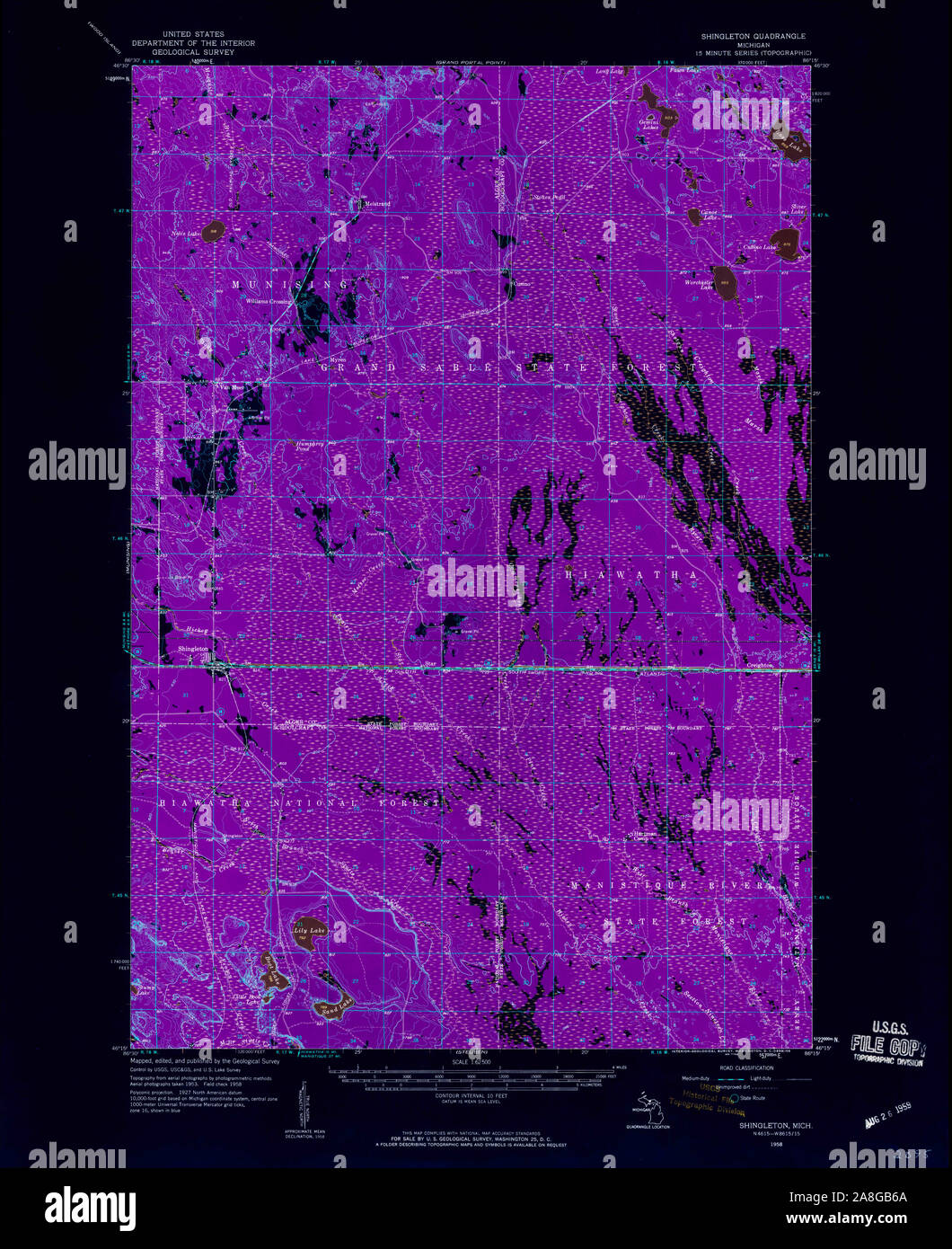 Shingleton michigan map hi-res stock photography and images - Alamy