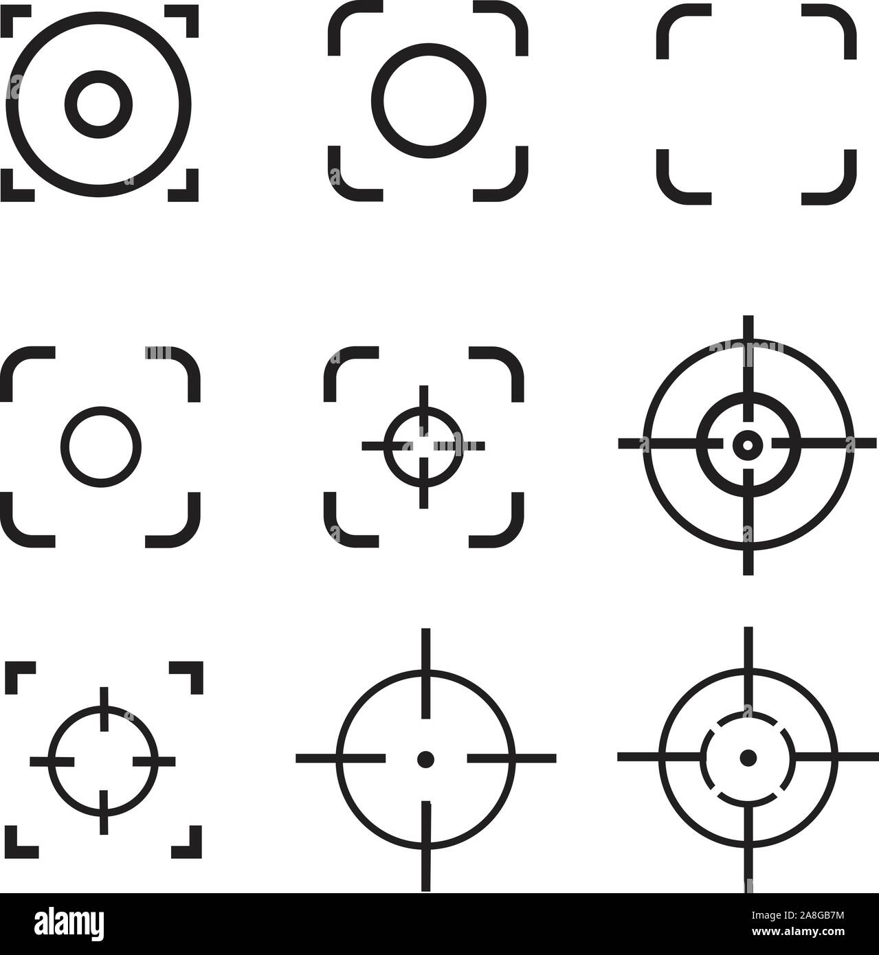 set focus icon on white background. flat style. target icon for your ...