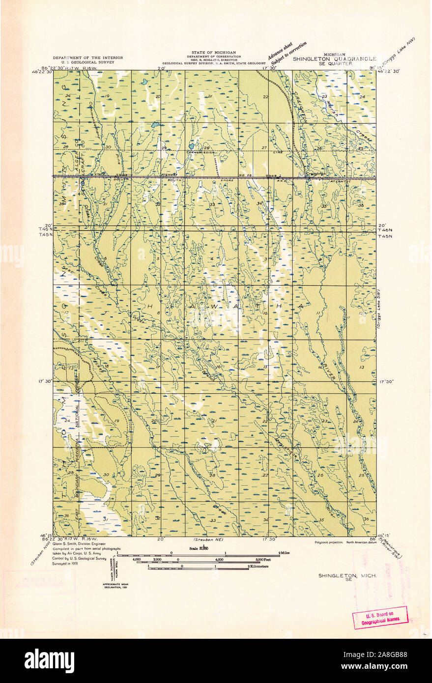 Shingleton michigan map hi-res stock photography and images - Alamy