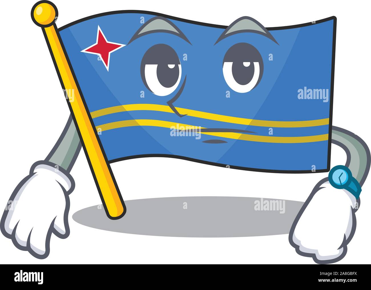flag aruba character waiting cartoon style mascot Stock Vector Image ...