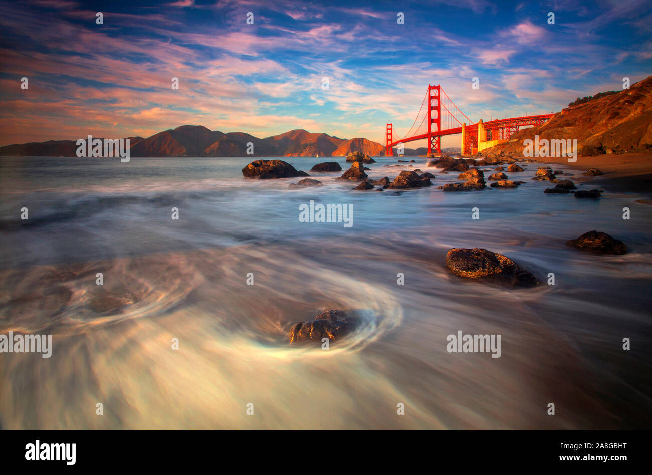 The World-wide famous Suspension bridge - Golden Gate Bridge in San ...
