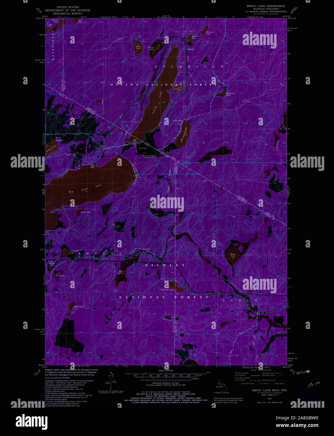 Map of smoky lake hi-res stock photography and images - Alamy