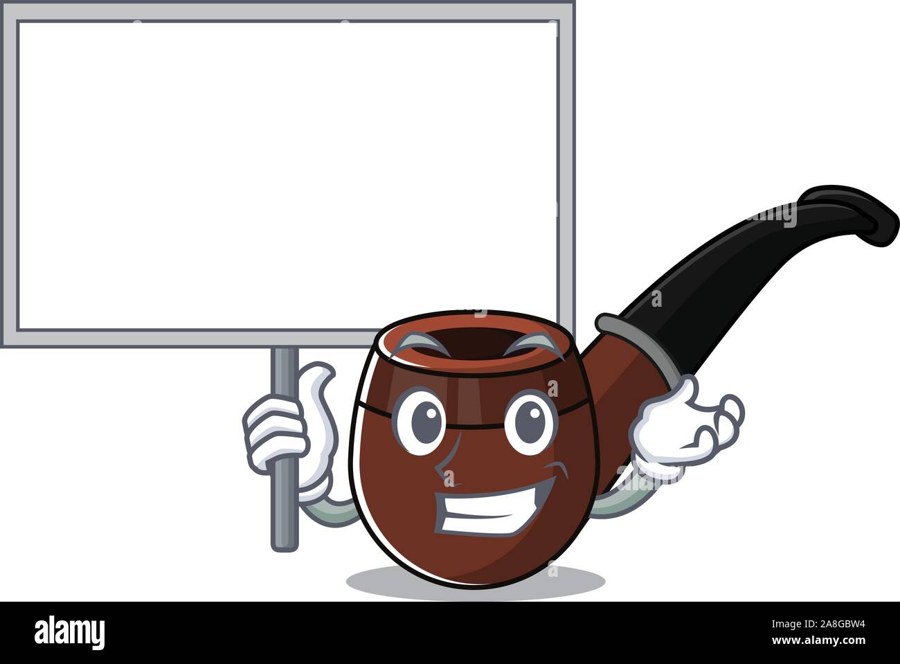 Funny smoke pipe in bring board cartoon character Stock Vector Image ...