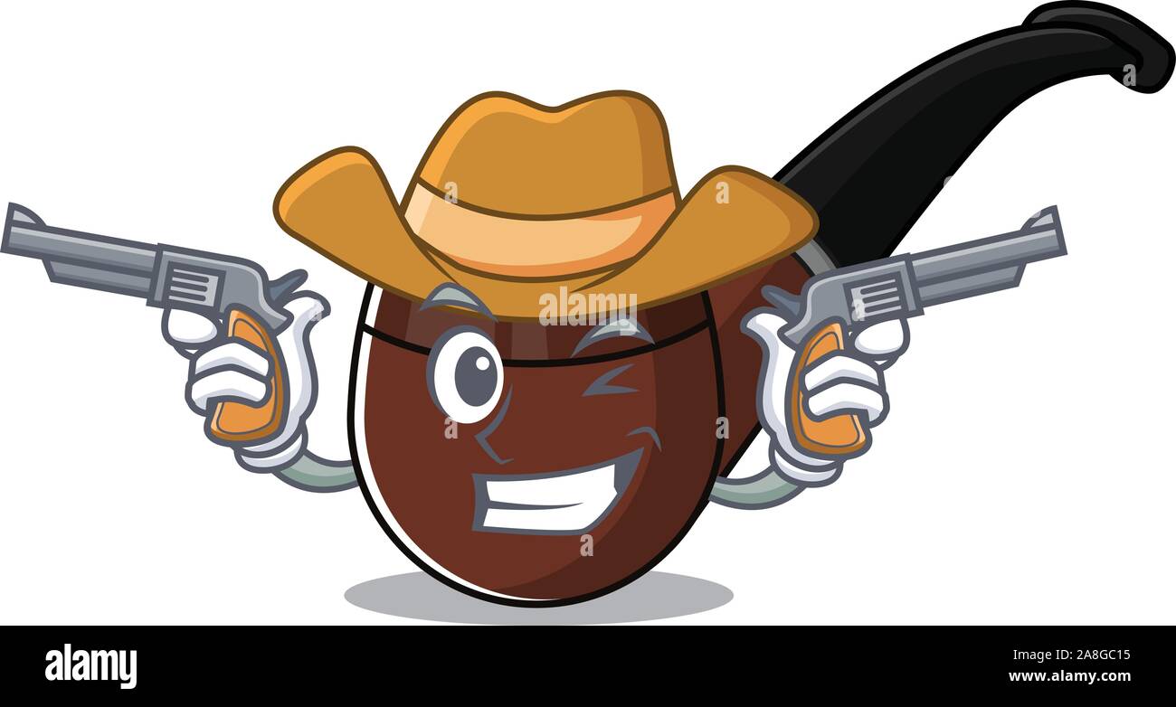 Funny smoke pipe in cowboy cartoon character Stock Vector Image & Art ...
