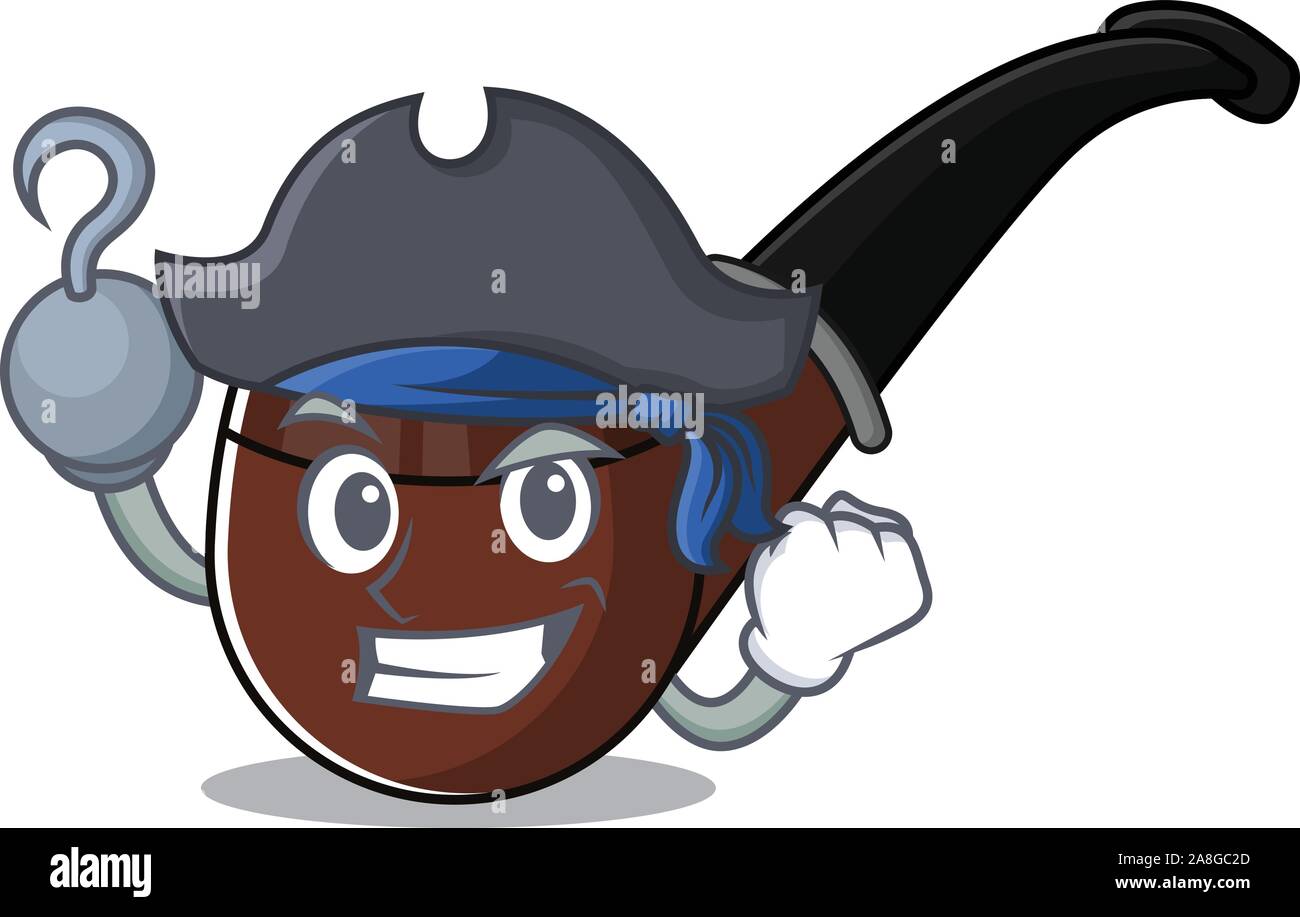 Funny smoke pipe in pirate cartoon character Stock Vector Image & Art ...