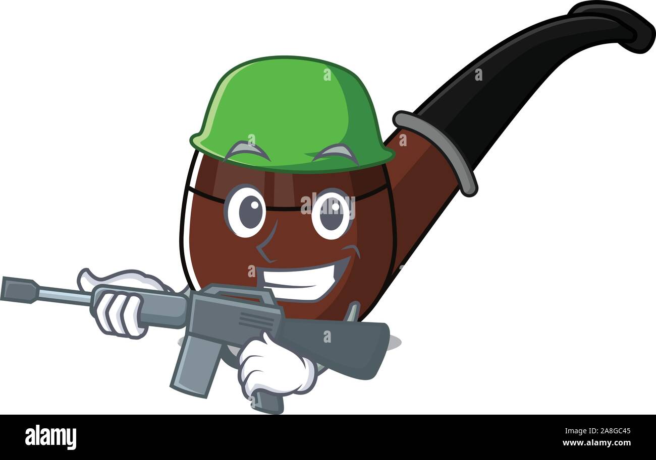 Funny smoke pipe in army cartoon character Stock Vector Image & Art - Alamy