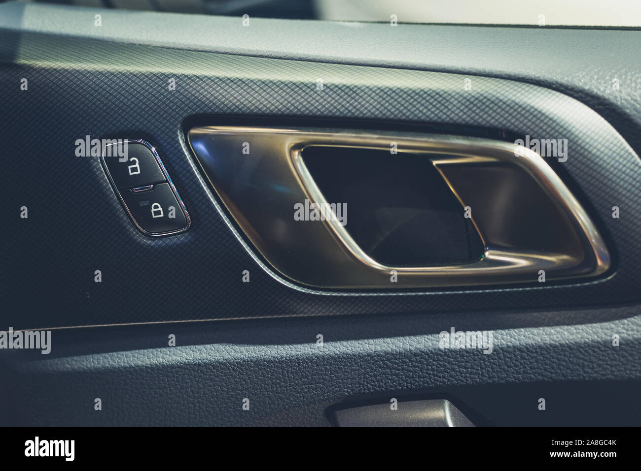 car door lock switch,car door opening handle Stock Photo - Alamy