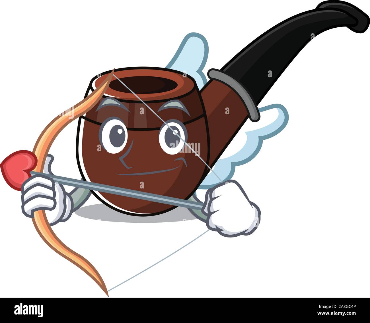 Funny smoke pipe in cupid cartoon character Stock Vector Image & Art ...