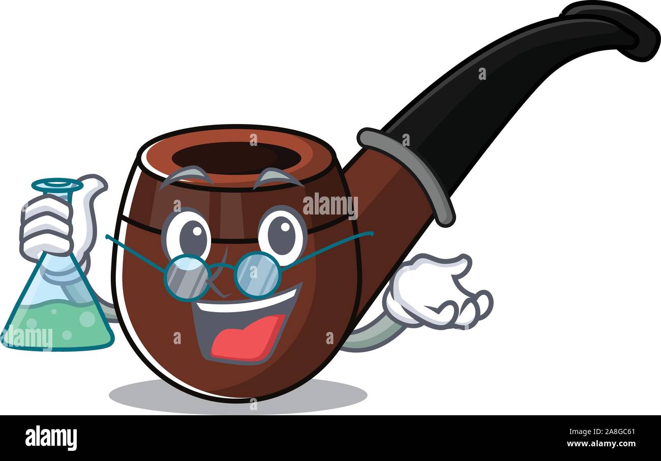 cheerful cartoon the of professor smoke pipe Stock Vector Image & Art ...