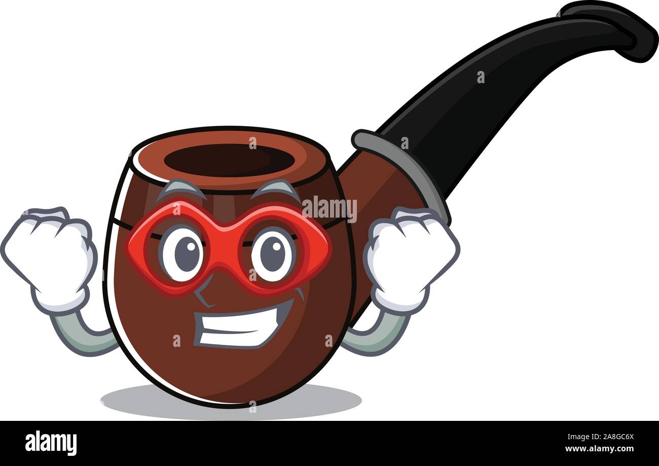 cheerful cartoon the of super hero smoke pipe Stock Vector Image & Art ...