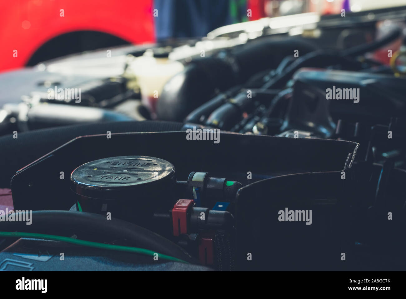 Close up shot of car engine for background,Close up Cover engine tank ...