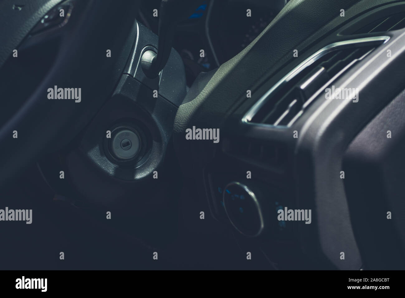 interior of a modern car with steering wheel tone Luxury Stock Photo ...