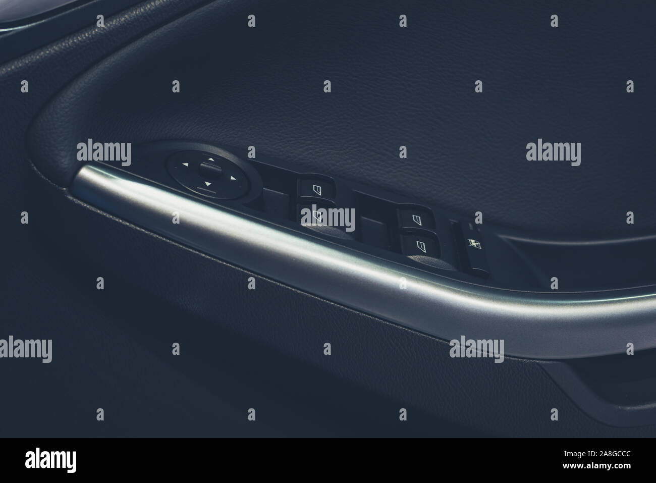 Modern Car door interior armrest with window control panel, door lock ...