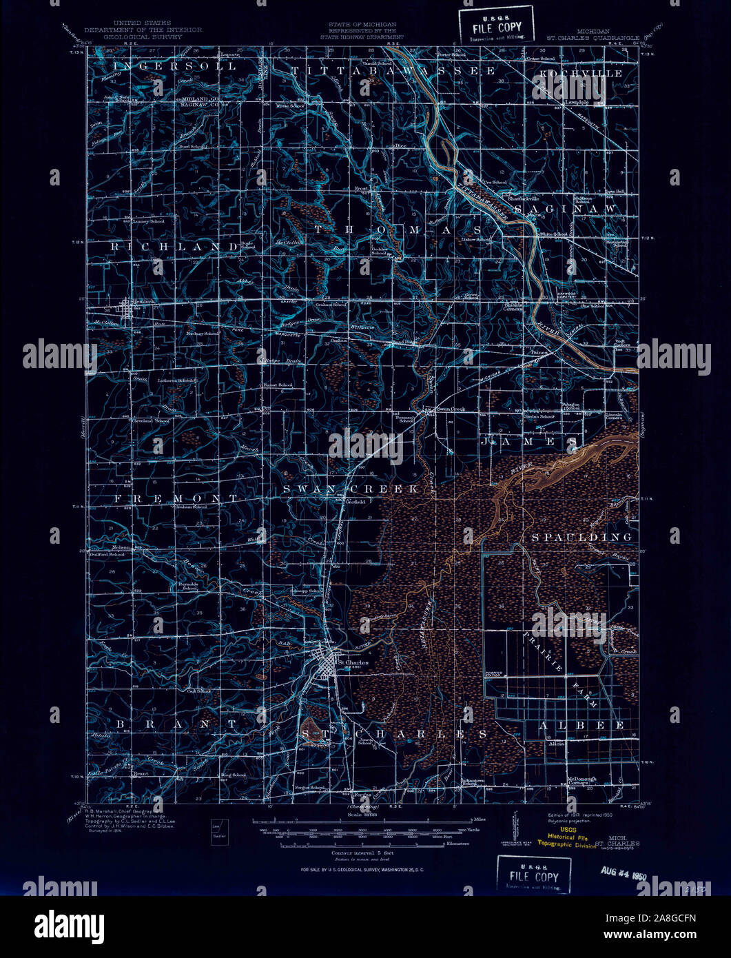 Map of st charles michigan hi-res stock photography and images - Alamy