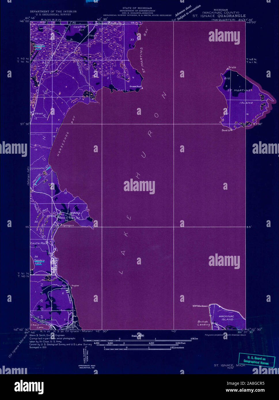 St ignace map hi-res stock photography and images - Alamy