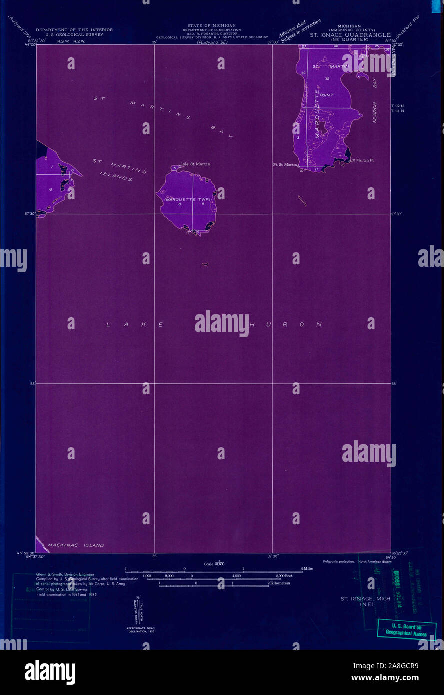 St ignace michigan map hi-res stock photography and images - Alamy