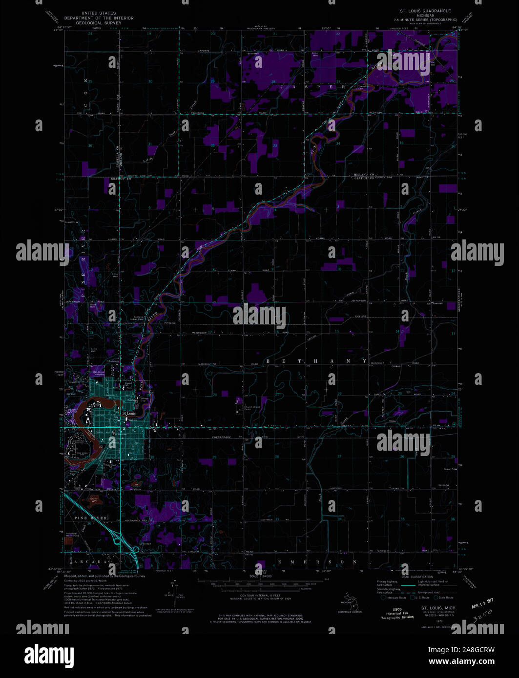Map of st louis michigan hi-res stock photography and images - Alamy