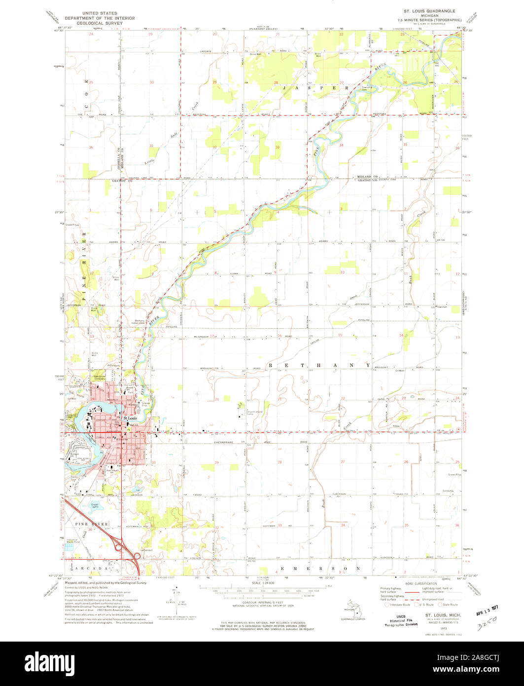 Map of st louis michigan hi-res stock photography and images - Alamy