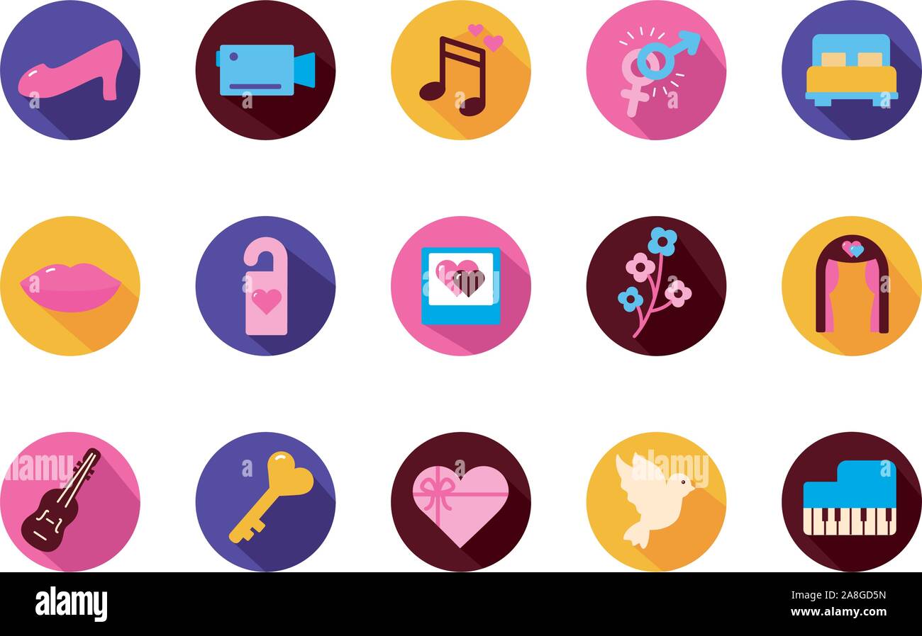 Isolated wedding and love block icon set vector design Stock Vector ...