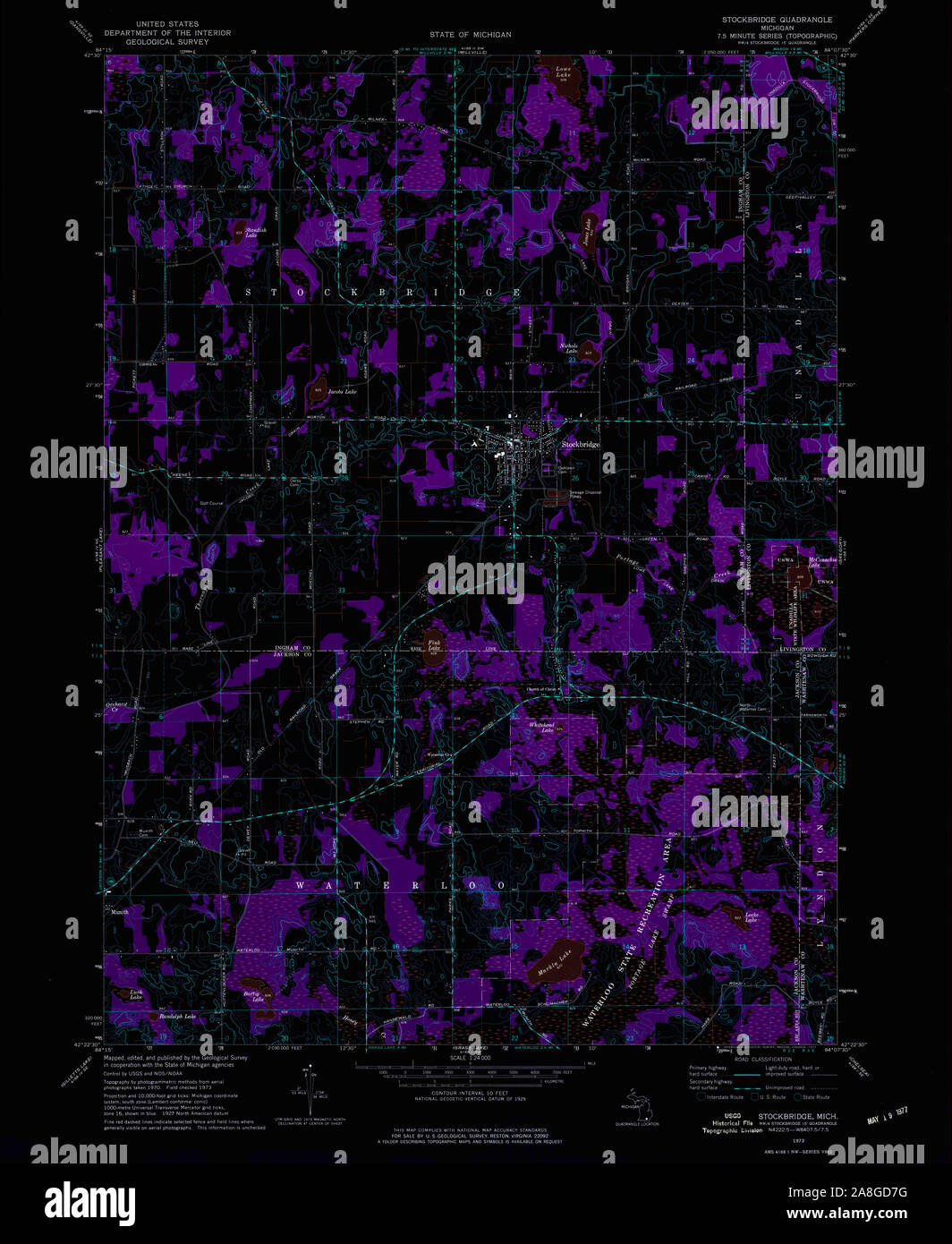 Map of stockbridge michigan hi-res stock photography and images - Alamy