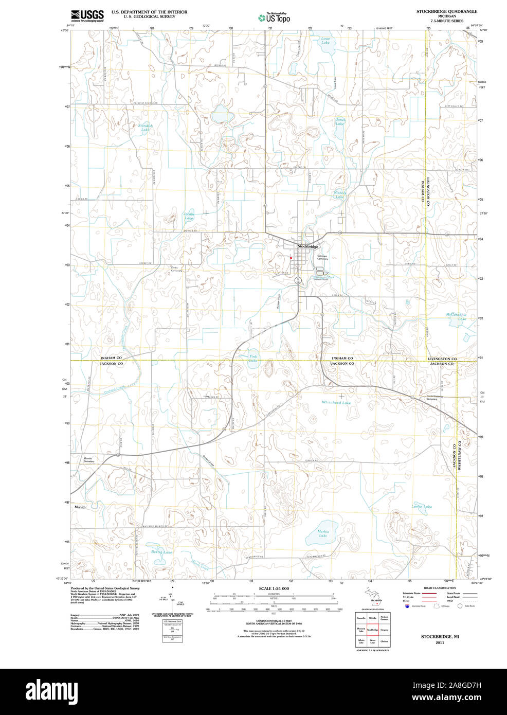 Map of stockbridge michigan hi-res stock photography and images - Alamy