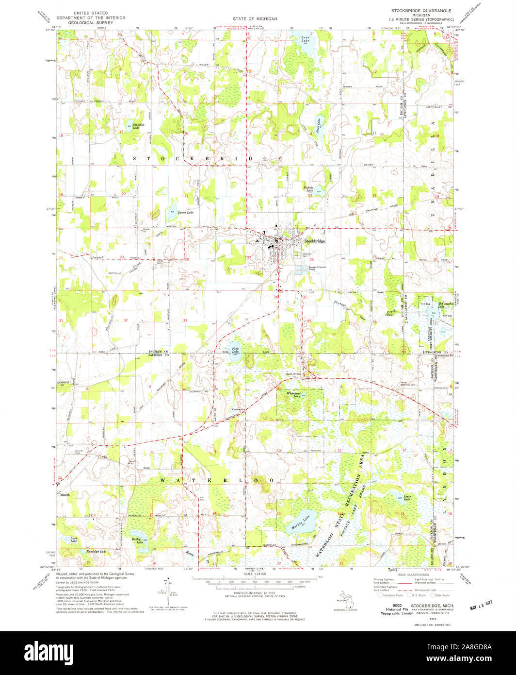 Map of stockbridge michigan hi-res stock photography and images - Alamy