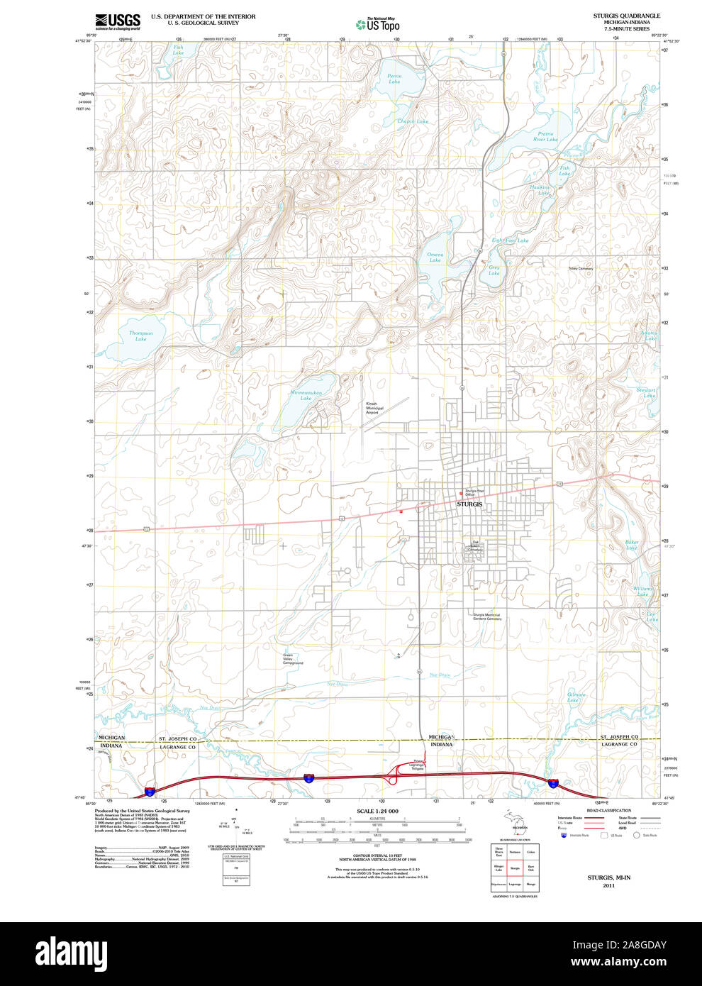 Map of sturgis michigan hi-res stock photography and images - Alamy