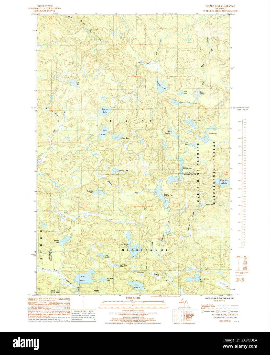 Summit lake map Cut Out Stock Images & Pictures - Alamy