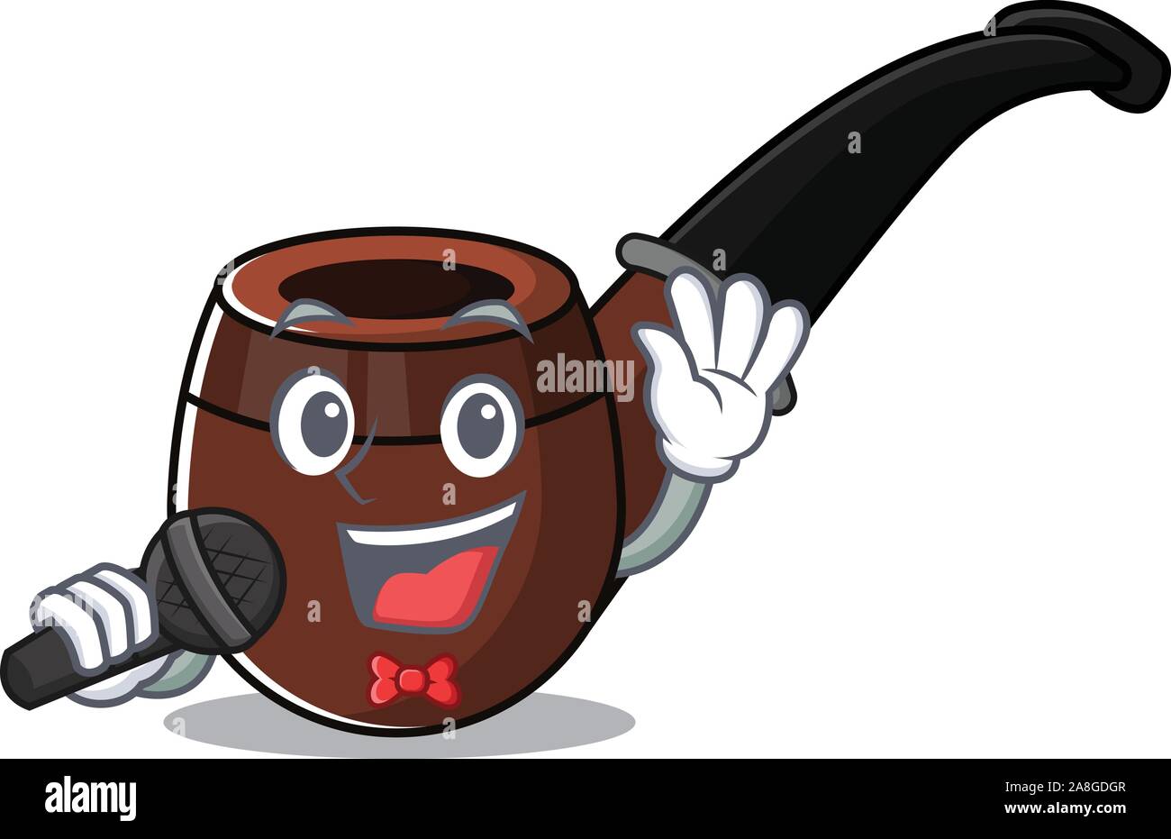 singing cartoon character style with smoke pipe Stock Vector Image ...