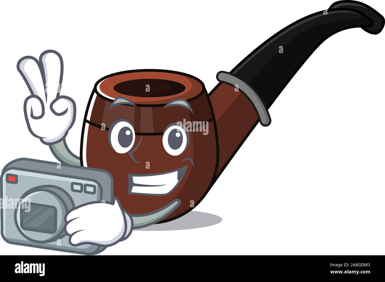 photographer cartoon character style with smoke pipe Stock Vector Image ...