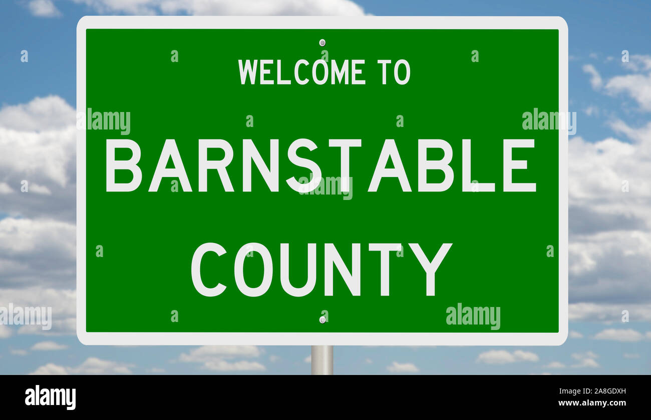 Rendering of a green 3d highway sign for Barnstable County Stock Photo ...