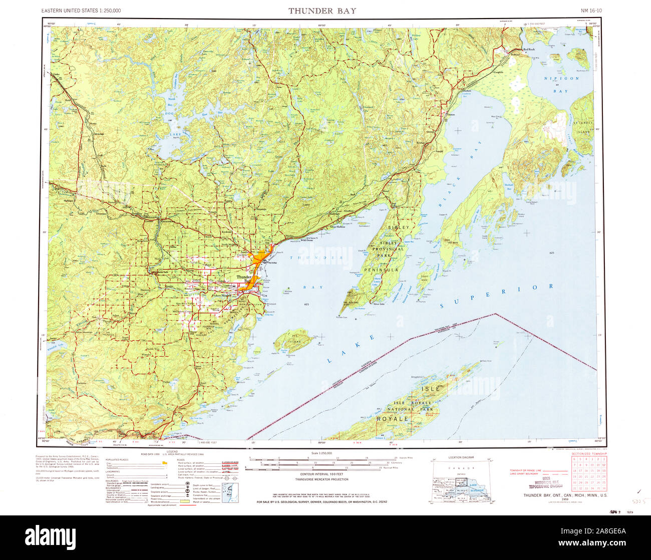 Thunder bay map hi-res stock photography and images - Alamy