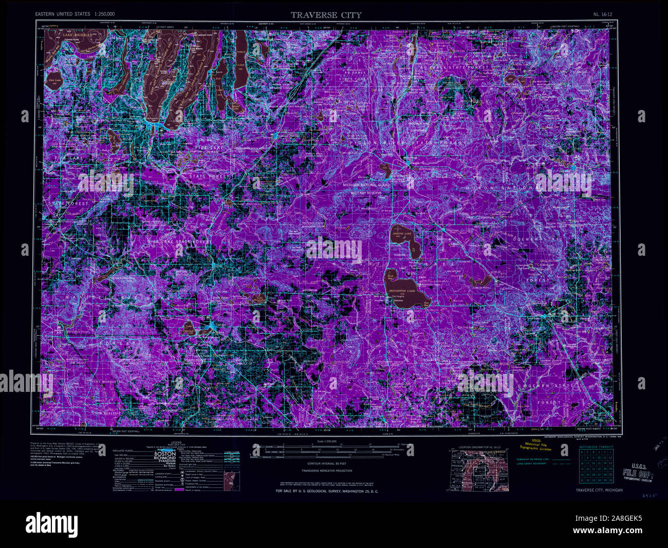 Traverse city michigan map hi-res stock photography and images - Alamy
