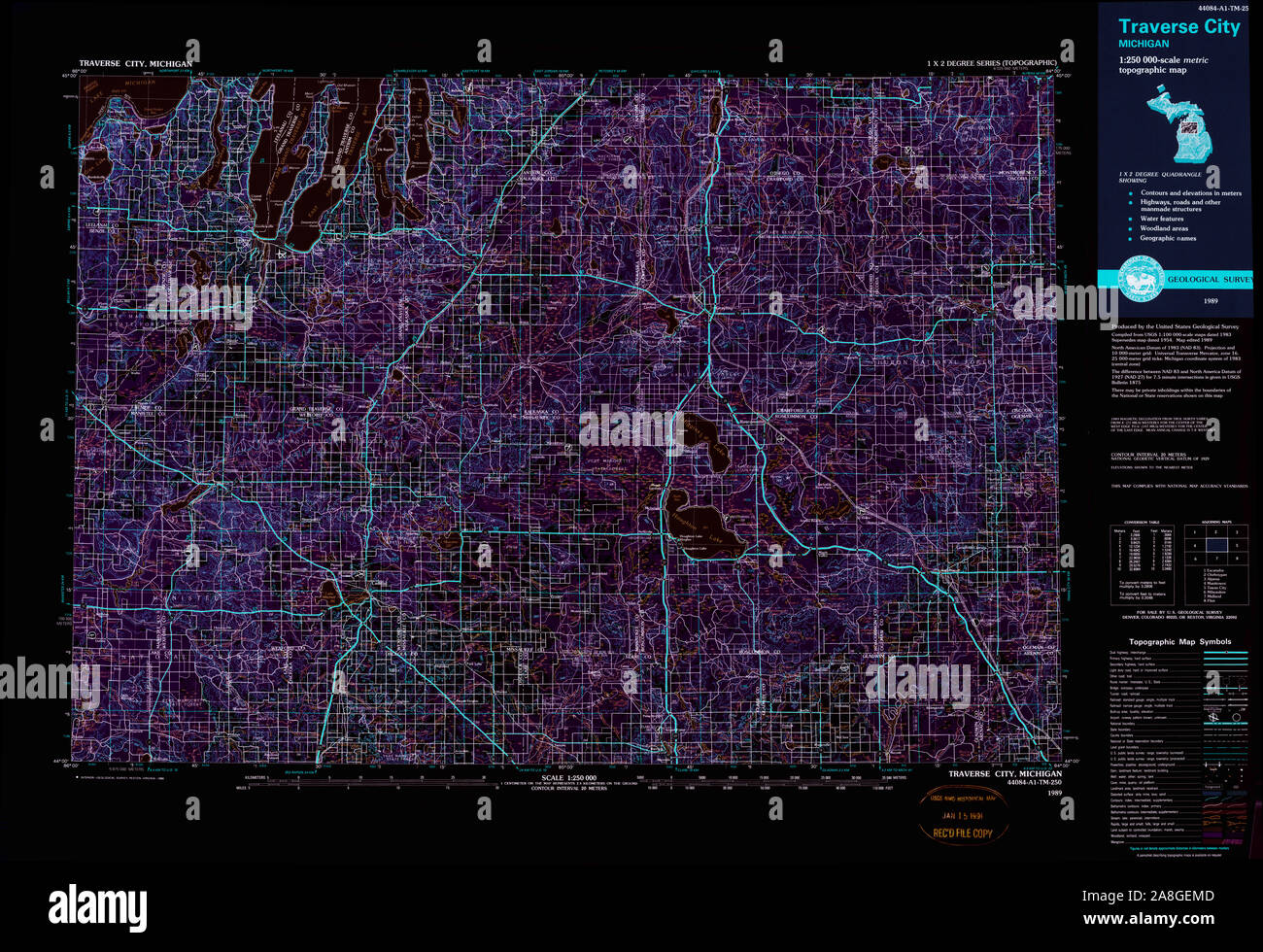 Map of traverse city hi-res stock photography and images - Alamy